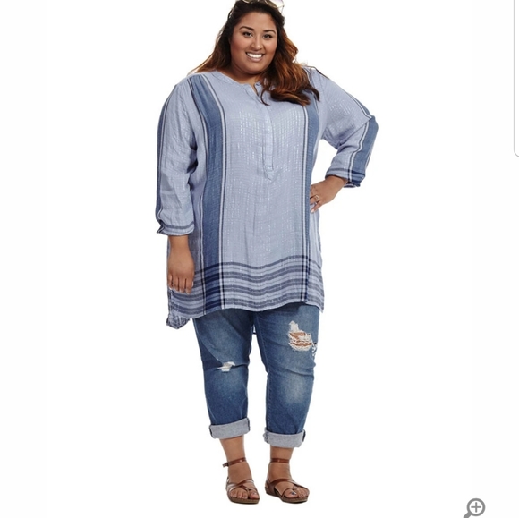 Melissa McCarthy Seven7 | Tops | Mellisa Mccarthyseven7 Nwt Blue Stripe ...